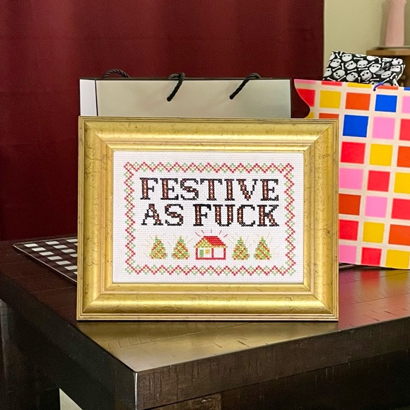 Hand Crafted | Wall Decor | Handmade Holiday Festive As Fck Cross ...